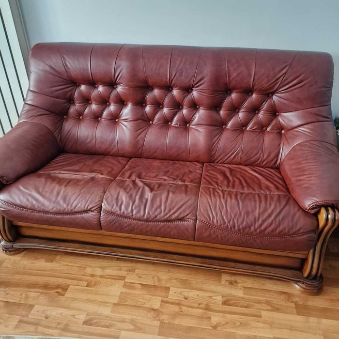 Canapea extensibila si fotolii din piele - Mobexpert Craiova • OLX.ro