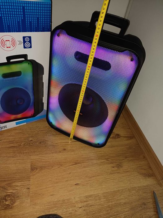 Boxa karaoke bluetooth portabila USB/Microfon/Lumini stil flacara 50cm ...