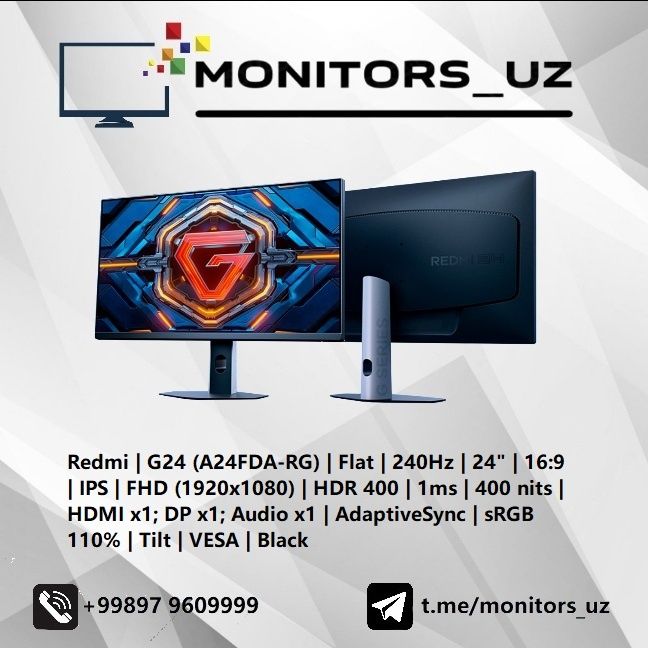 [NEW] монитор Redmi G24 IPS 240Hz: 115 у.е. - Мониторы Ташкент на Olx