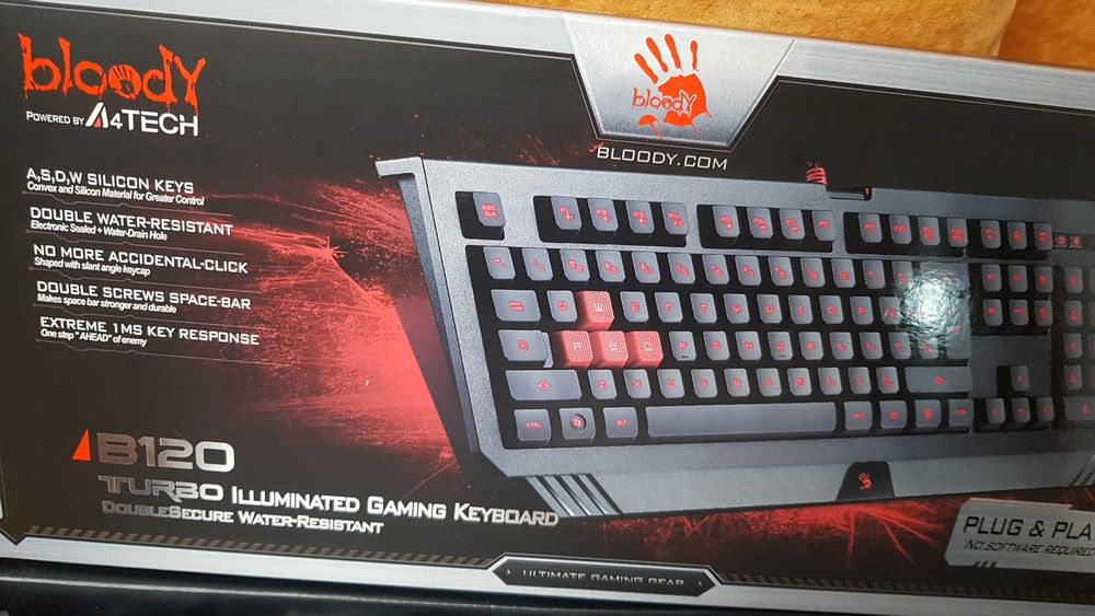 Tastatura A4tech Bloody B120, Iluminata, Extreme 1ms Key Response Resita • OLX.ro