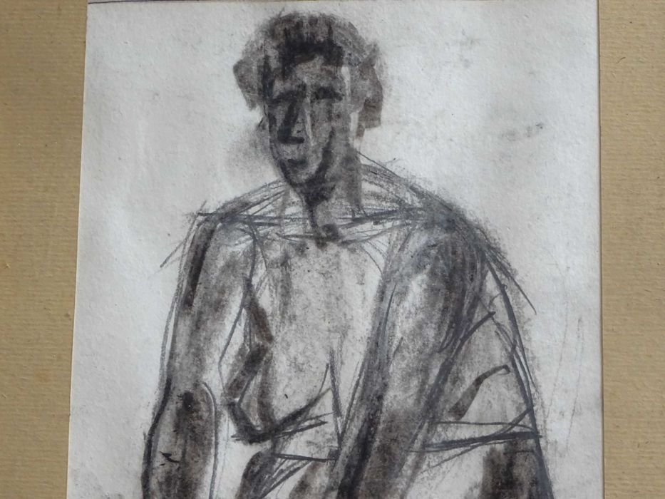 Vasile Grigore - ’Pe faleza’, Lucrare deosebita in tehnica mixta ...