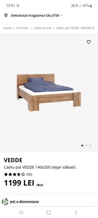 Vând PAT JYSK 140 X 200 CM Lacurile • OLX.ro