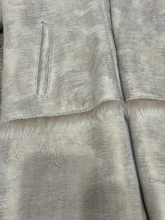 Cojoc blana si piele natural crem sidefat xs Iasi • OLX.ro
