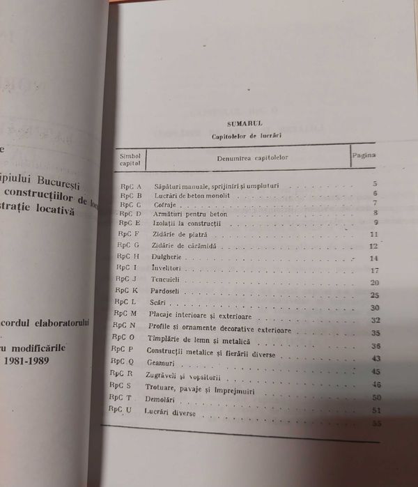 Lot Indicator de norme de deviz pentru lucrari de reparatii Bucuresti ...