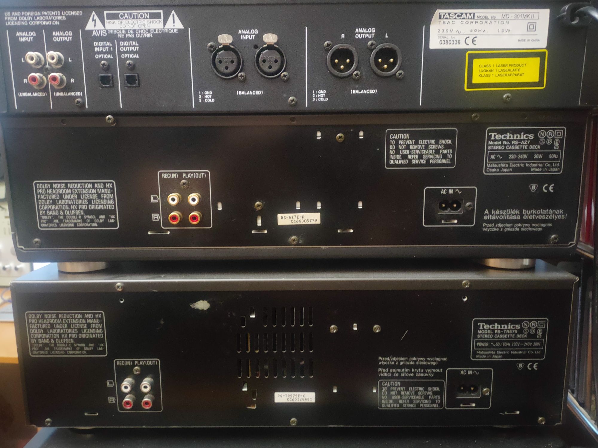 Мини диск Tascam-301 MK II, деки Technics RS-TR575, Technics RS-AZ7 ...