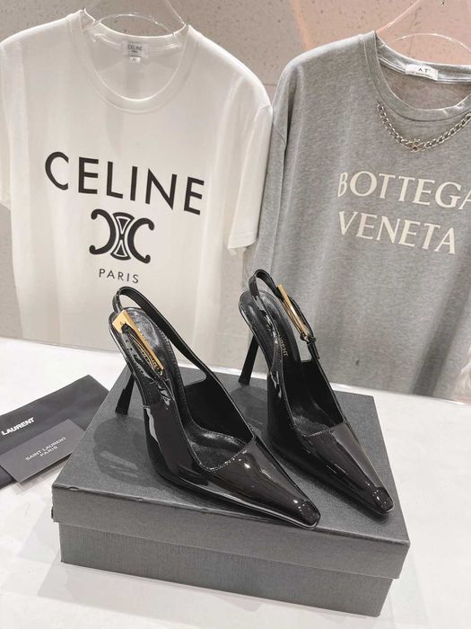 Pantofi YSL Saint Laurent Lee, lac 11cm, sandale Premium Bucuresti ...