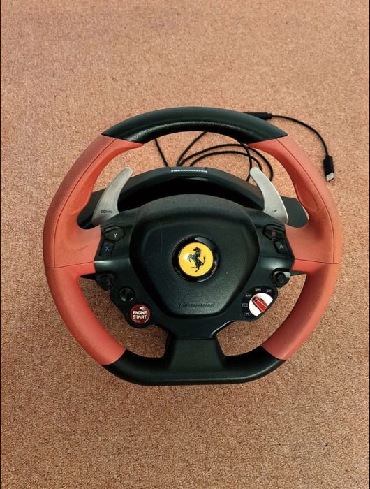 Volan pedale Thrustmaster Ferrari 458 Xbox One S X PC cu Logitech G920 ...