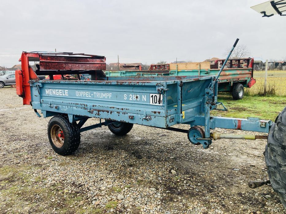 Mig gunoi, remorca de imprastiat balegar Mengele 2.8 Tone tabla Uileacu ...