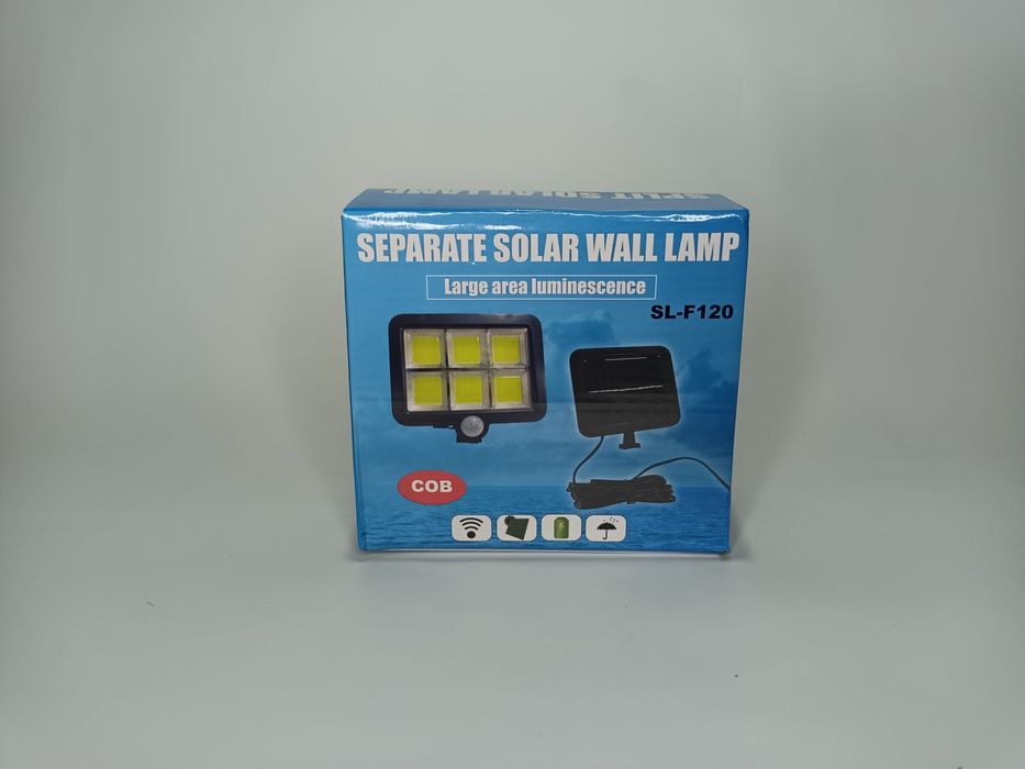 Lampa solara led cob si senzor, panou solar cu fir, lumina puternica ...