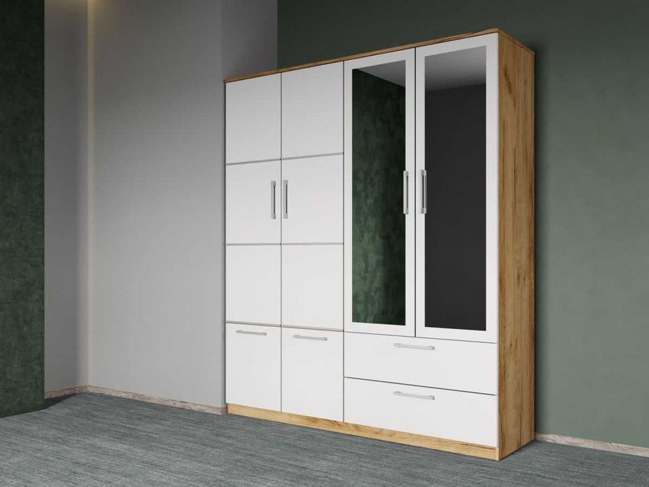 Dulap dormitor Alb+Stejar Adapto C07 Bistrita • OLX.ro