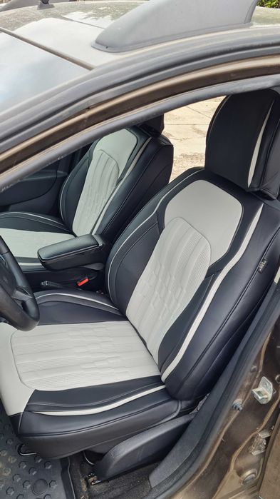 Set Huse Auto TOP LUX, GRI din Piele Eco, 590 lei set complet, premium ...