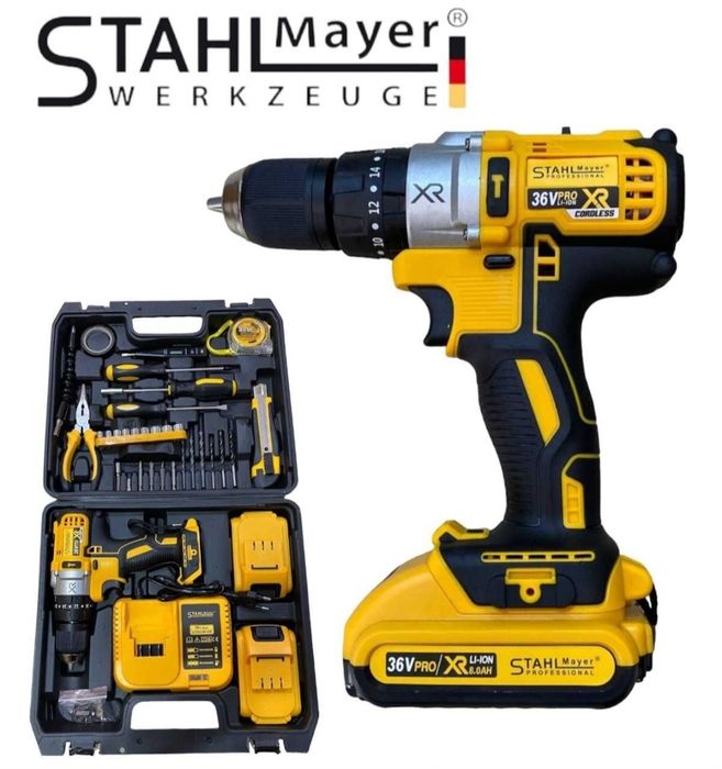 Акумулаторен ударен винтоверт Stahlmayer 36v 8ah с две батерии и заряд гр. Пловдив Индустриална ...