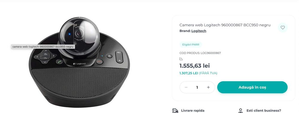 Camera web Logitech BCC950 negru - NOUA Bucuresti Sectorul 2 • OLX.ro