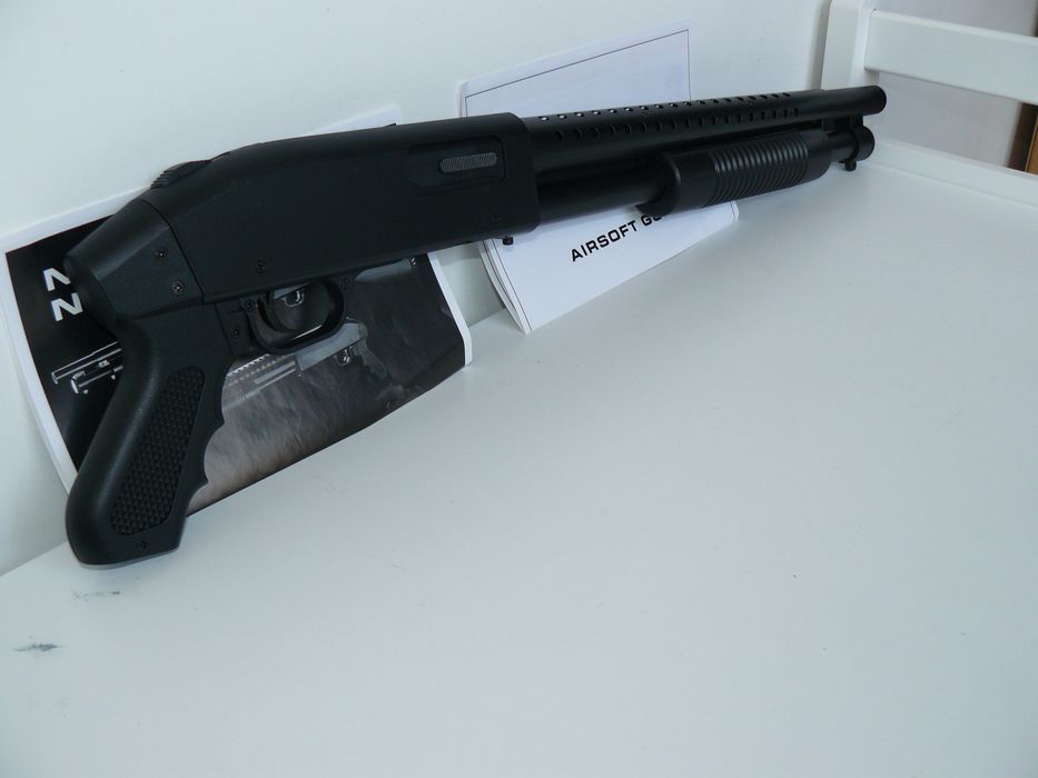 Pusca Shotgun Airsoft MP 003 MOSSBERG 500 AGM Short,Noua,Pe Arc/Spring ...