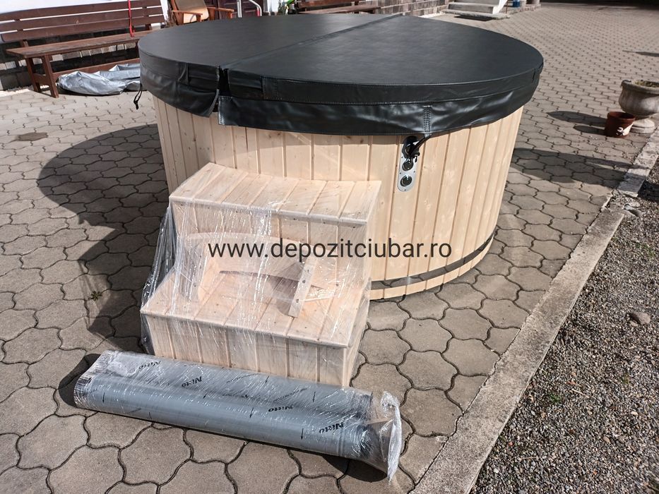 Ciubar din fibra de sticla, Wellness,cu hidromasaj,led,capac IZOLAT ...