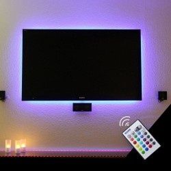 Banda LED RGB 1/2/3/4/5/10m cu telecomanda pt TV,monitor,birou-ambient ...