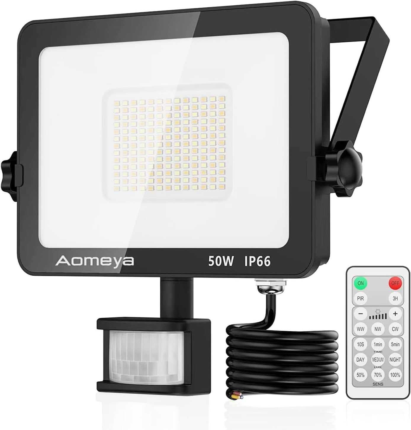 Външно охранително осветление със сензор за движение, 50 W LED, IP66 гр ...
