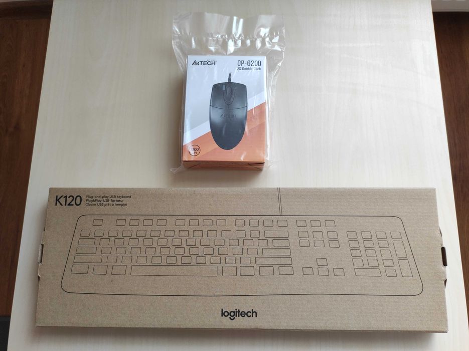 USB клавиатура Logitech K120 + USB оптична мишка A4Tech OP-620D (нова) гр. Плевен Сторгозия • OLX.bg