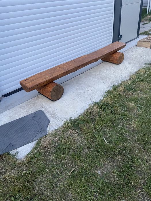 Bancuta lemn masiv gradina Bragadiru • OLX.ro