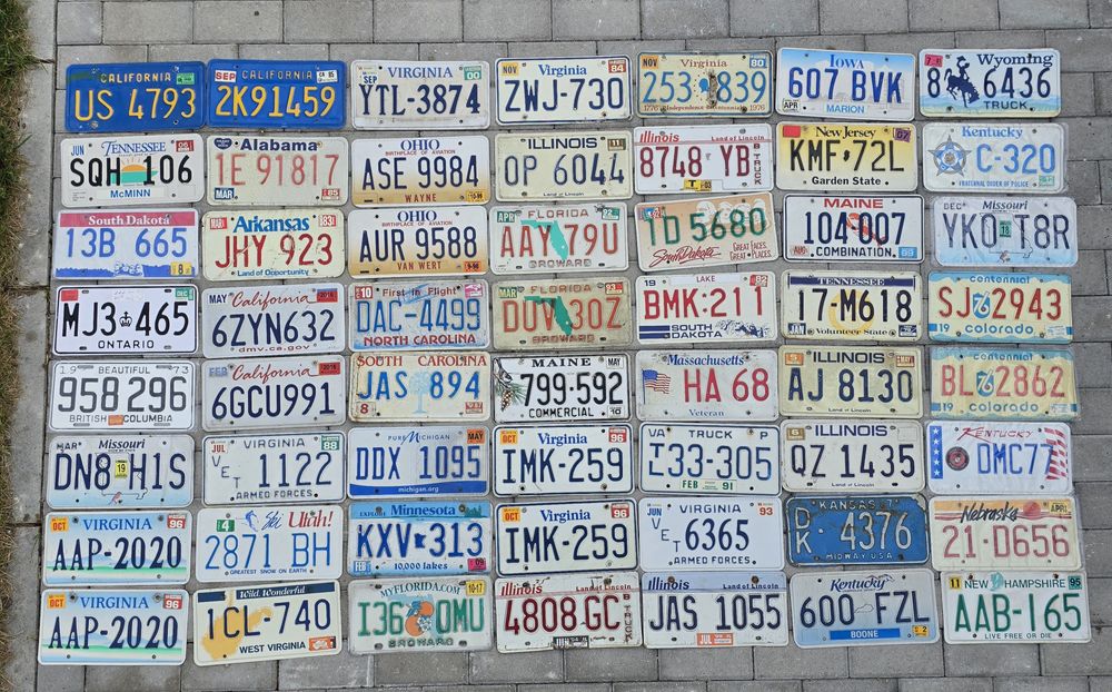 Numere auto placute placi de inmatriculare americane SUA USA originale ...