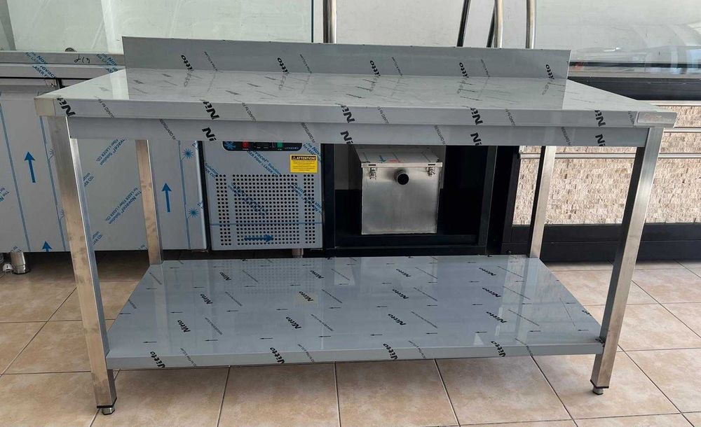 Mese de lucru inox cu poliță și rebord-120,140,150,160,180,200 Afumati ...