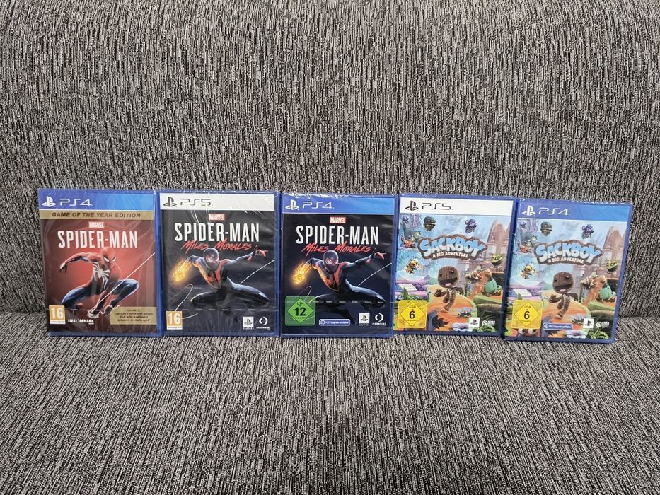 Spiderman Goty , Spiderman Miles Morales, Sackboy,PS4 PS5 гр. Пловдив Беломорски • OLX.bg