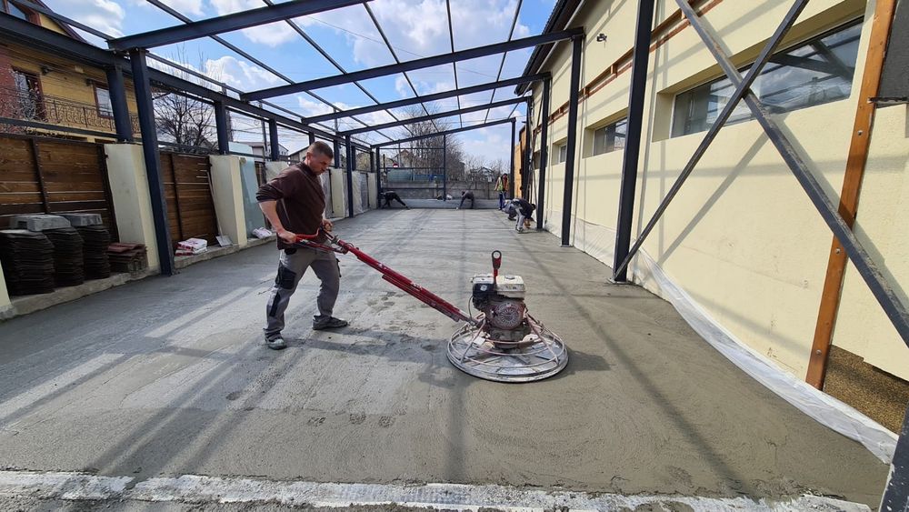 Beton Elicopterizat cu cuart, turnare ciment finisat cu Elicopter ...