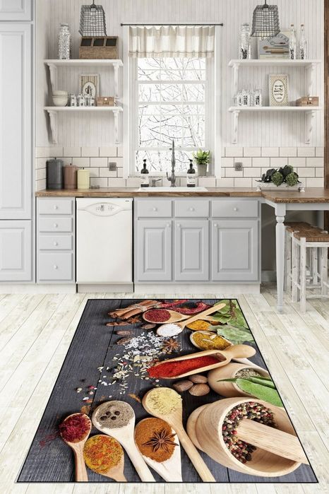 Covor bucătărie design condimente cafea ceai diverse modele multicolor ...