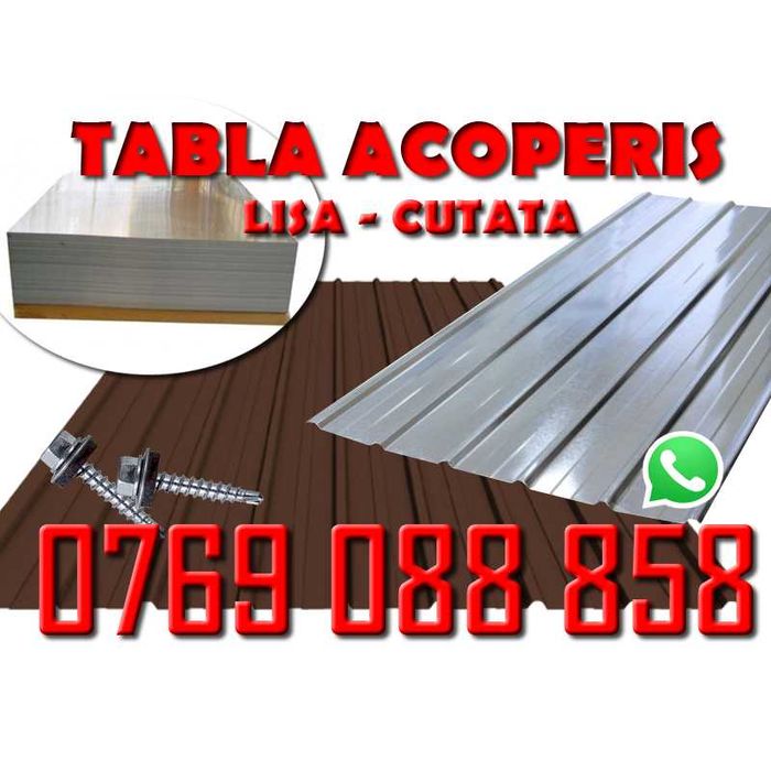 Tabla acoperis, dreapta, cutata, zincata, prevopsita - Bolintin-Deal ...