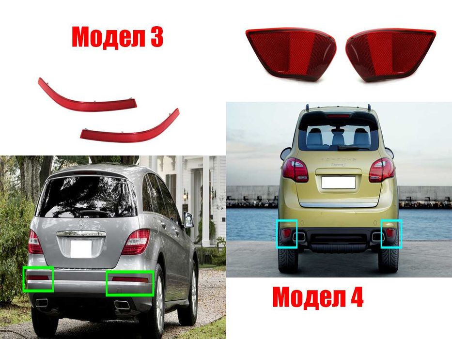 Рефлектор за задна броня на BMW X4, X6, Mercedes R-Class, Porsche гр ...