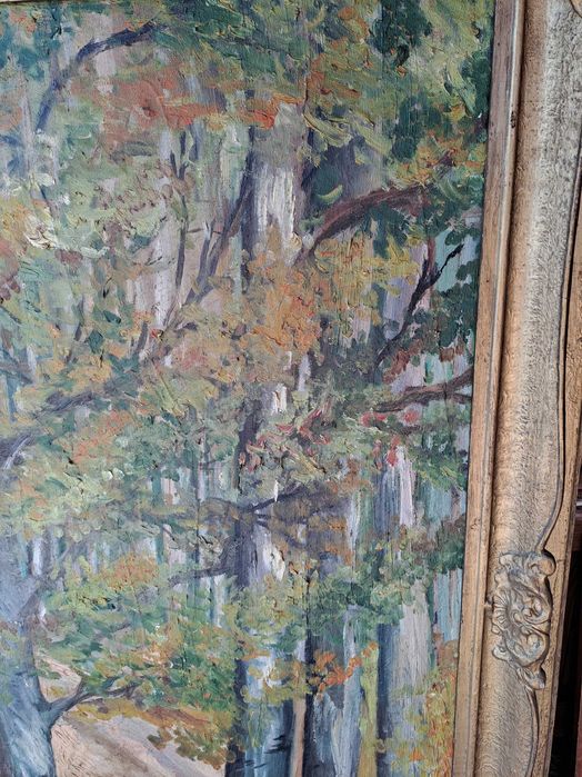 Tablou vechi pictura pe panza semnat 119/88 cm Bascov • OLX.ro