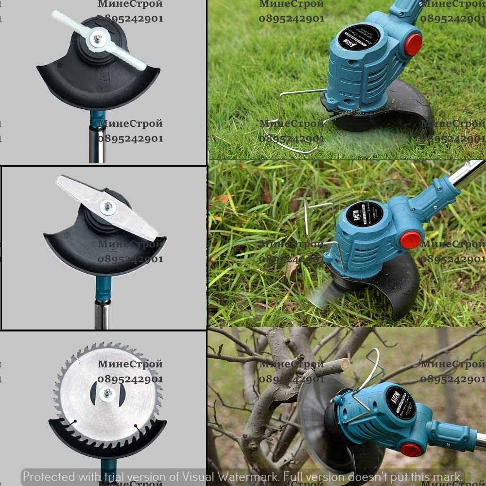 Makita Акумулаторен Тример 36V 8Ah Косачка за Трева МАКИТА с 2 батерии ...