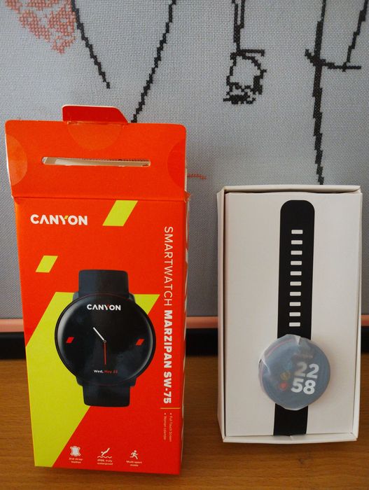 НОВ Смартчасовник черен Smartwatch Canyon Marzipan SW-75 CNS-SW75 гр ...