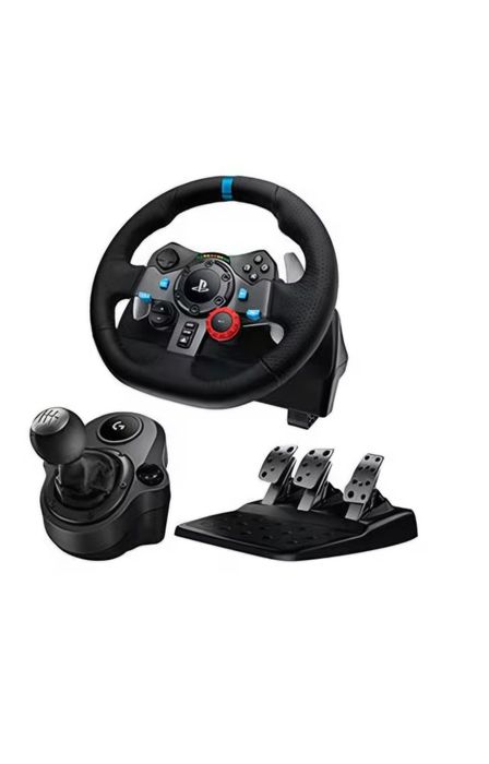 Simulator gaming volan Logitech cu pedale și schimbător + suport ...