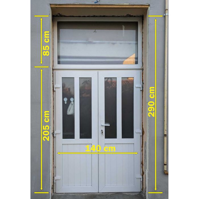 Usa intrare termopan PVC alb, dubla deschidere cu sau fara luminator ...