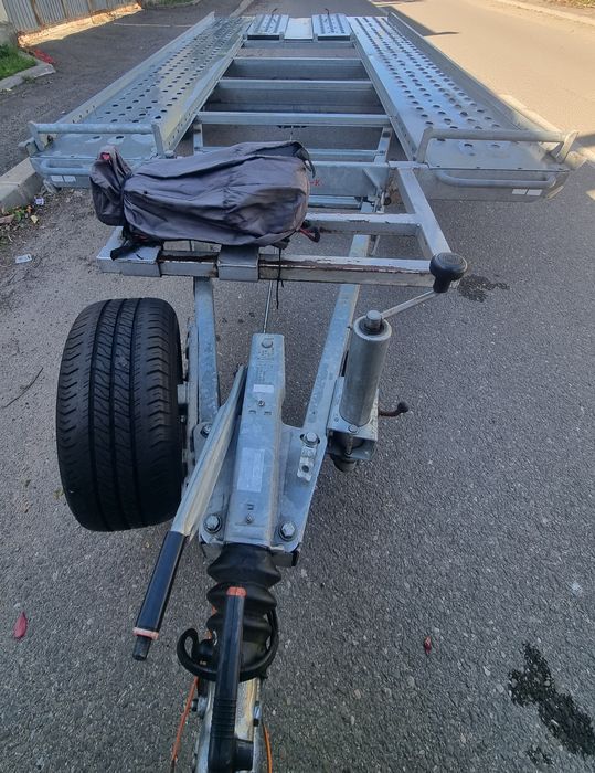 Remorca platforma transport auto Pongratz 2 axe Troliu electric 4.10m ...