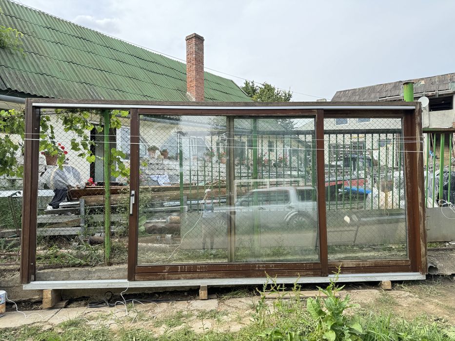 Usa terasa balcon culisanta lemn geam termopan H 218 x L 490 Germania ...