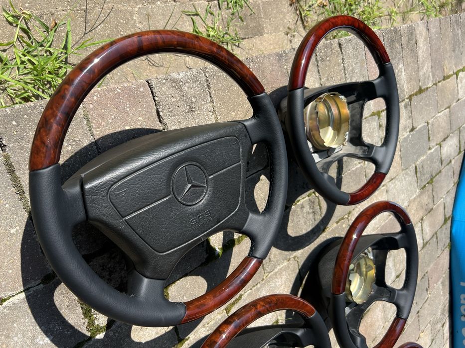 Volan Lemn + Piele Mercedes w124 / w210 / w140/ w202 / w201 / r 129 ...