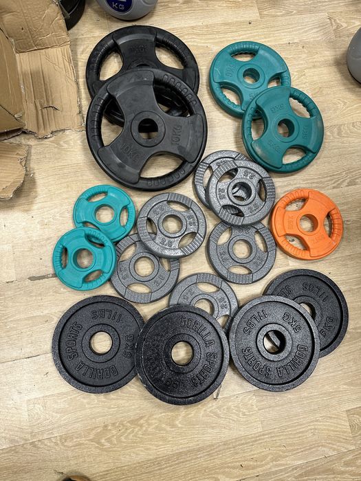 Discuri gantere haltere olimpice 50 mm 1.25 kg-2,5 kg-5 kg-10 kg-20 kg ...