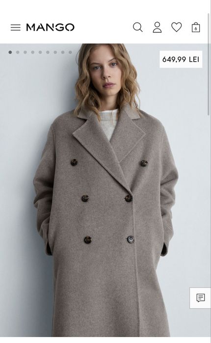 Palton Mango oversized nou din lana Rosu • OLX.ro