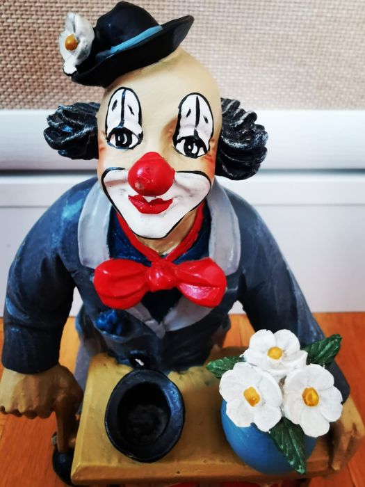 Антикварена статуетка фигура пластика на клуон палячо шут Gilde clowns ...