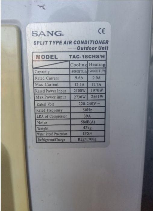 Климатик SANG/TAC-18CHS/H гр. София Овча купел 1 • OLX.bg