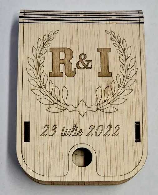 Cutie stick din lemn personalizat Nunta-Botez USB3.2 - 32GB 64GB 128GB ...
