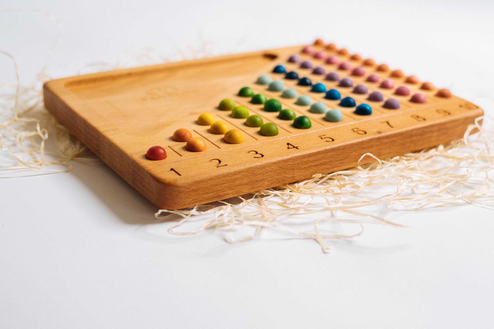 Set Montessori Abacus din lemn pentru numeratie de la 1 la 10 Arad • OLX.ro