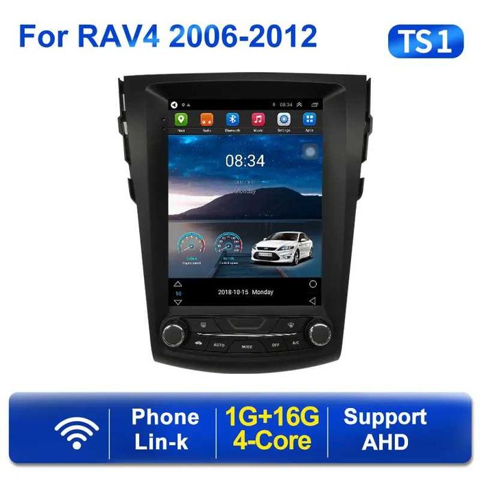 Navigatie Android TESLA Toyota Rav 4 2005-2013 1/6 Gb Ram Waze Carplay ...
