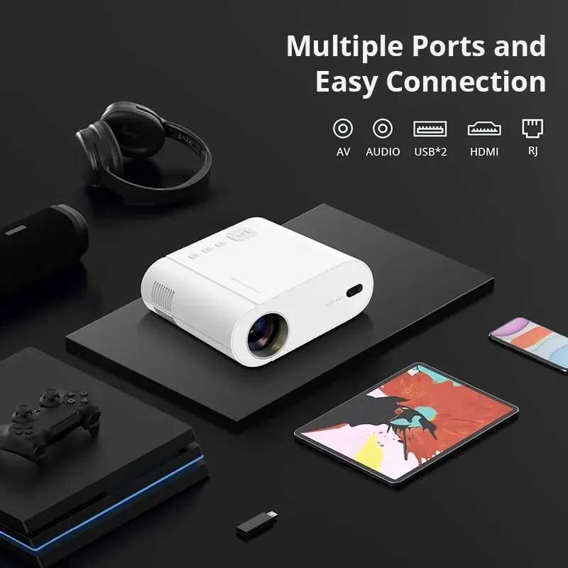 Проектор Android 11 Wi-Fi Full HD 4000 люмен для домашнего кинотеатра ...