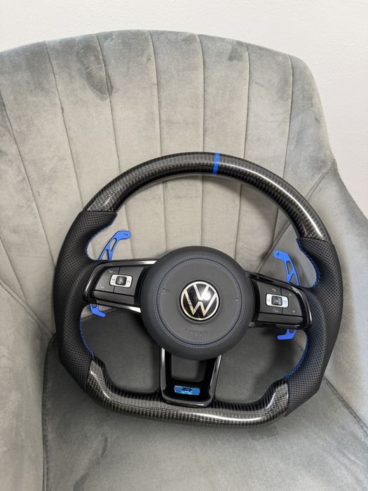 Volan Carbon VW R line 7R Passat B6 B7 CC Golf 5 6 GTD GTI Volkswagen ...