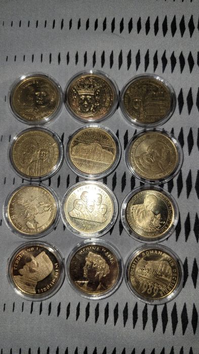 Set 12 monede comemorative din fisic, 50 bani Salonta • OLX.ro