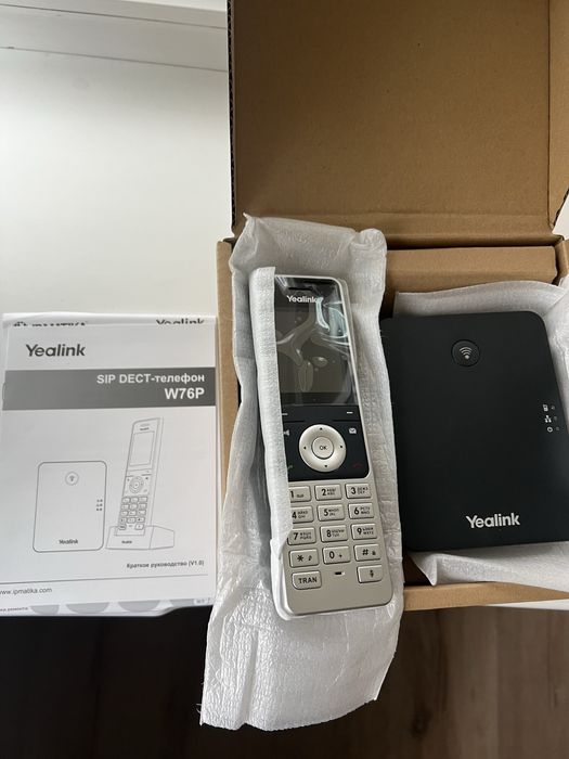 Телефонная IP-DECT-система Yealink W76P с двумя трубками Yealink W56H ...