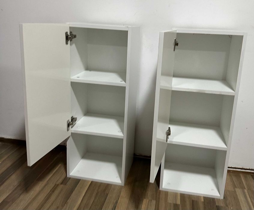 2 buc Dulap alb Suspendat; Dulap cu rafturi; Corp solid de perete ...